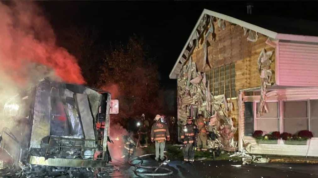 RV catches fire in Meredith, New Hampshire