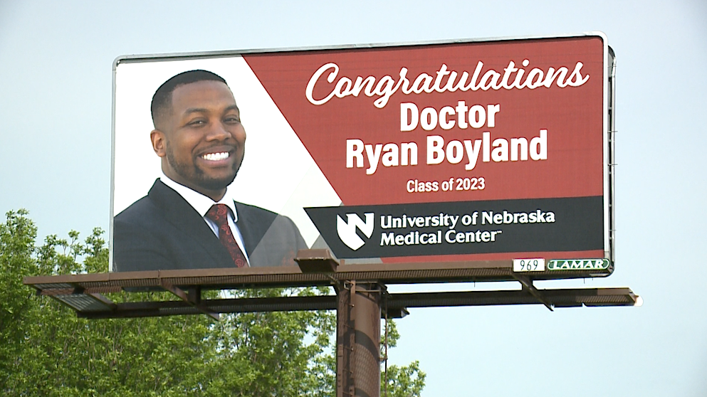 Parents put up billboard to celebrate son's graduation