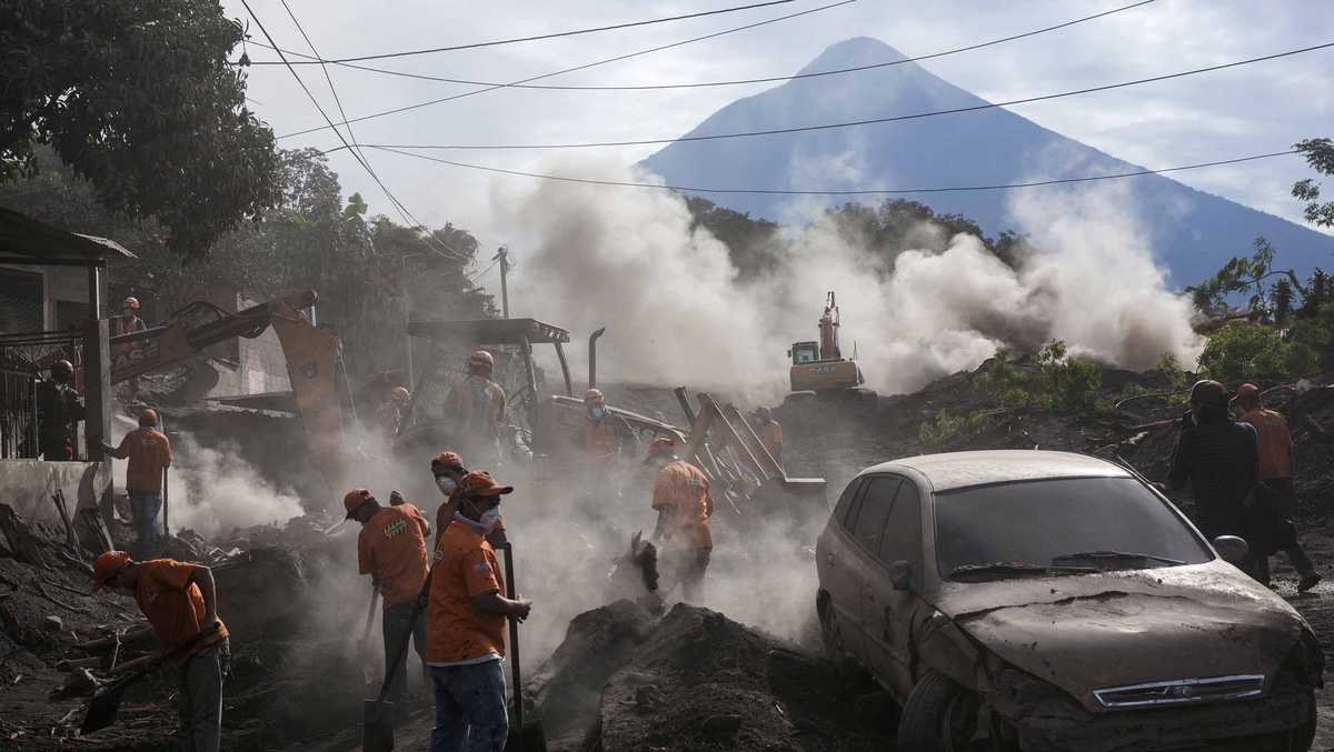 Baby rescued from volcano rubble reunited with family