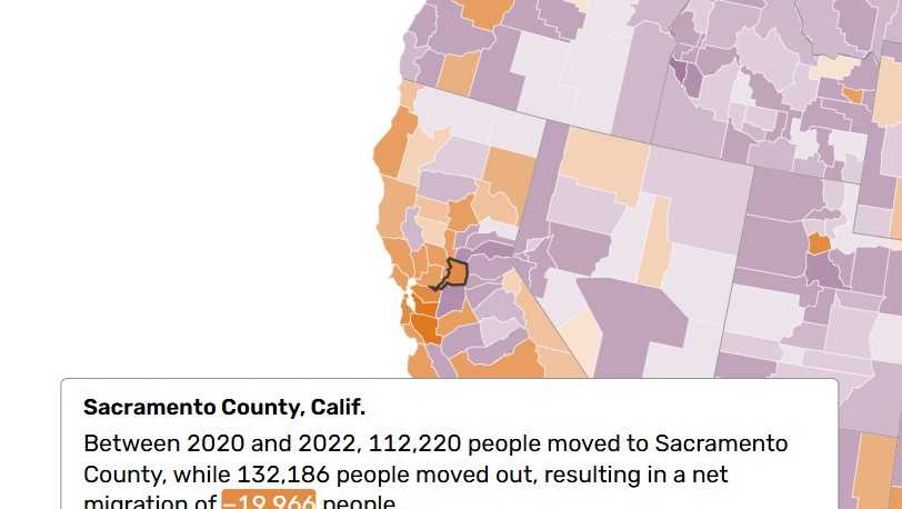 Map: See where people moved during the pandemic by U.S. county