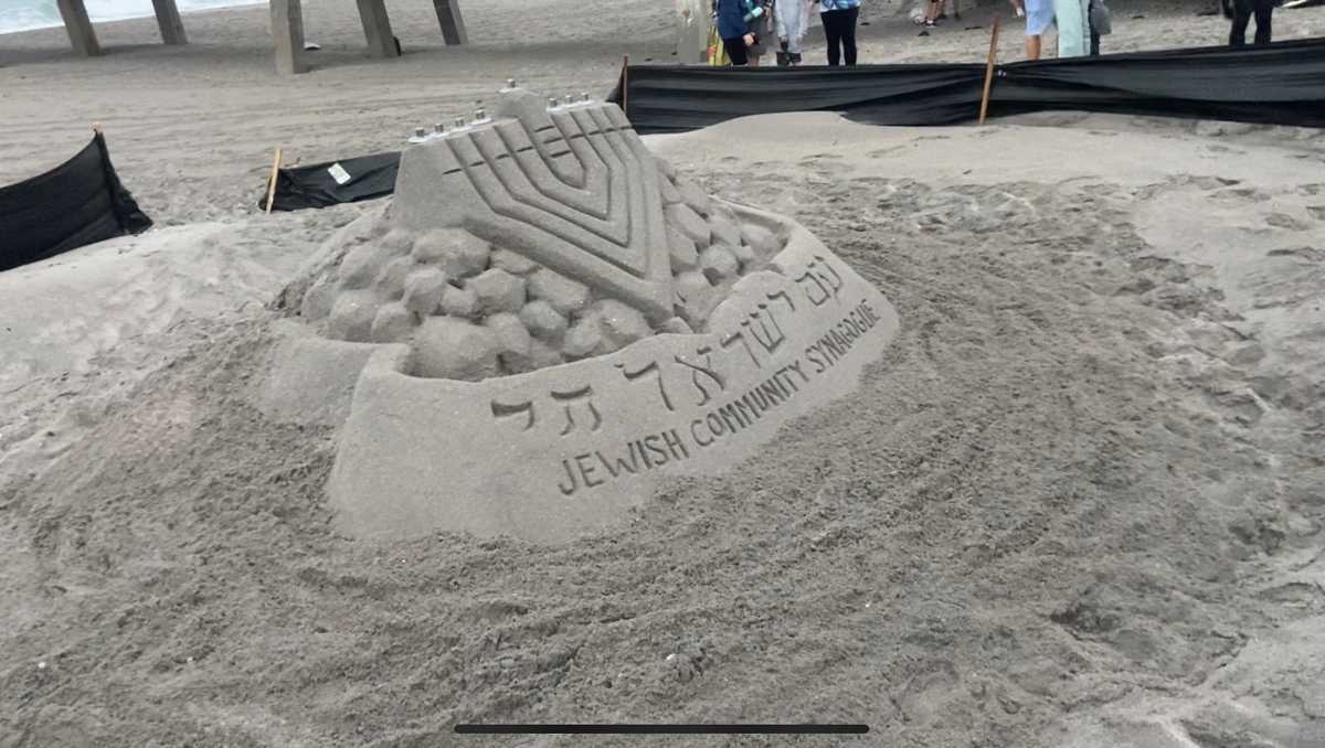 Sand menorah vandalized at Florida Beach