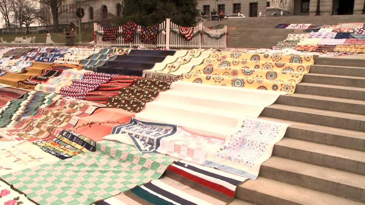 Hundreds of quilts placed on Capitol steps to raise awareness for ...