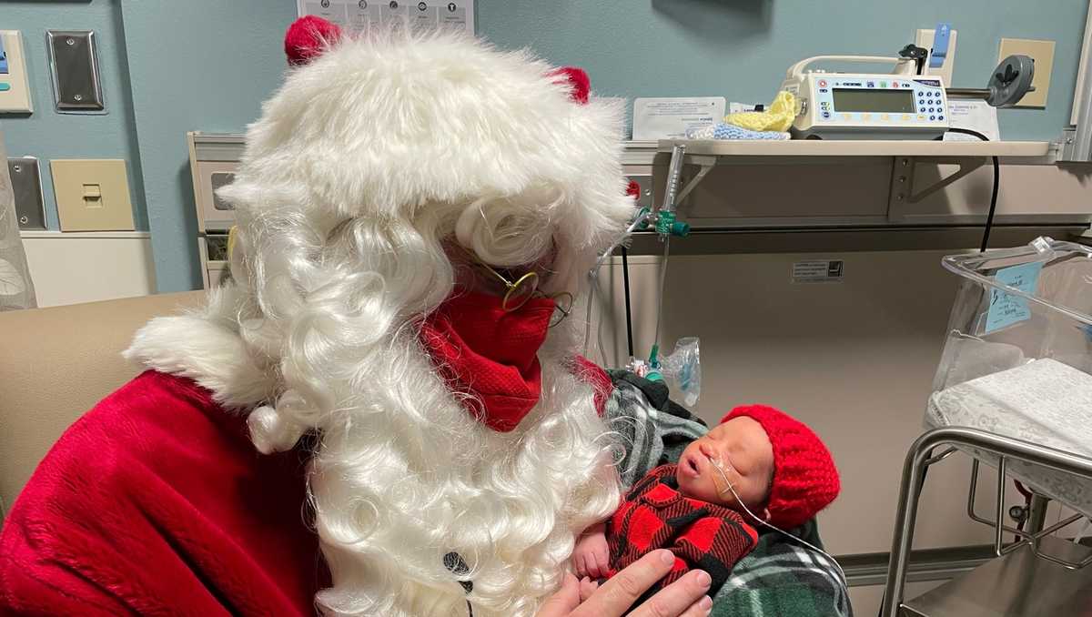 Santa visits babies in the NICU at Kansas City-area hospitals