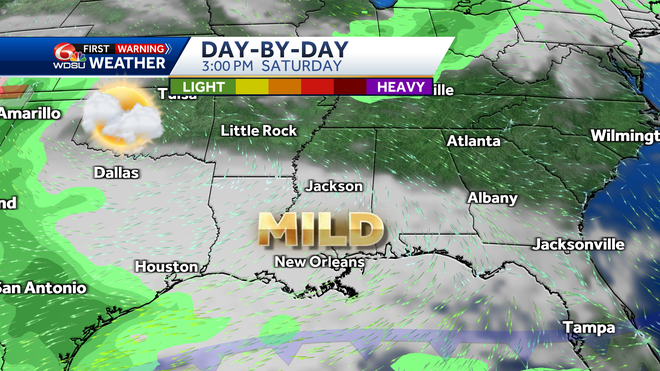New Orleans Louisiana weather forecast record high rain chances