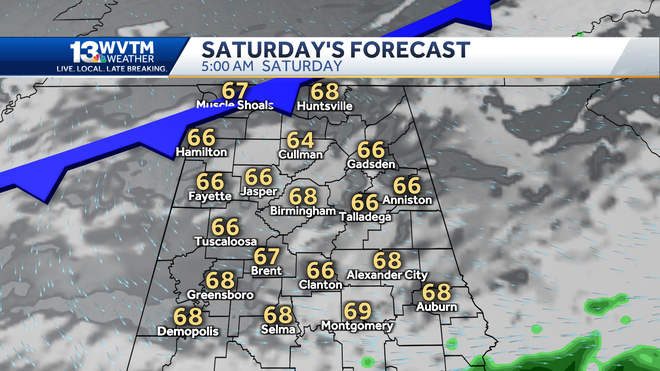 Alabama Weekend Weather: Wet Friday, Drier & Warmer this Weekend