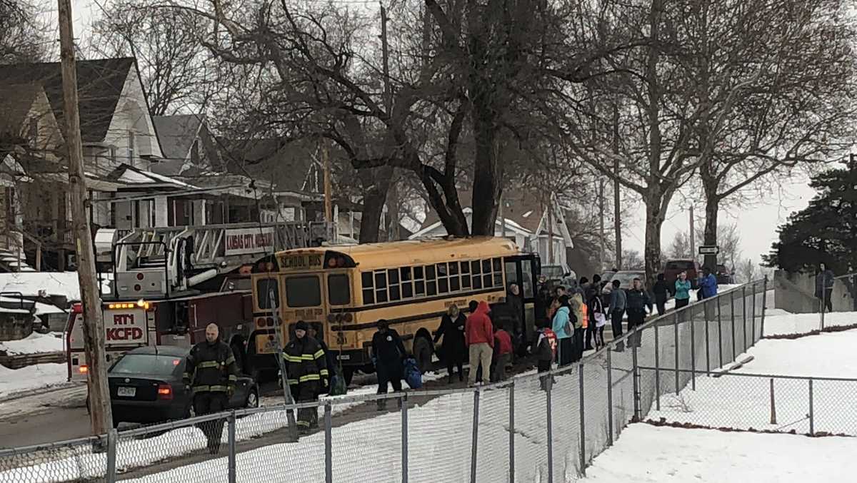 School bus hits tree near Gladstone Elementary Friday afternoon, injuring 4