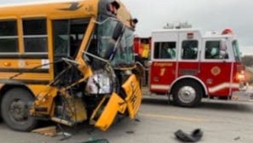 FD: 2 taken to hospital after 3-vehicle crash involving school bus in ...