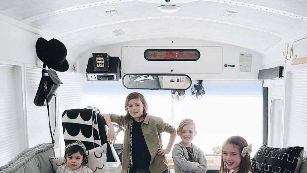 Texas family turns school bus into stylish home