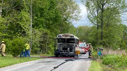 Indiana school bus catches fire with 19 elementary kids on board