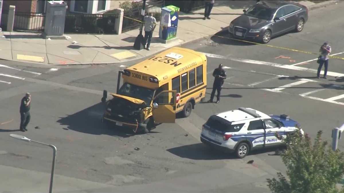 School bus, police cruiser collide in South Boston