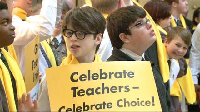 School choice rally held as fate of bills remains unclear