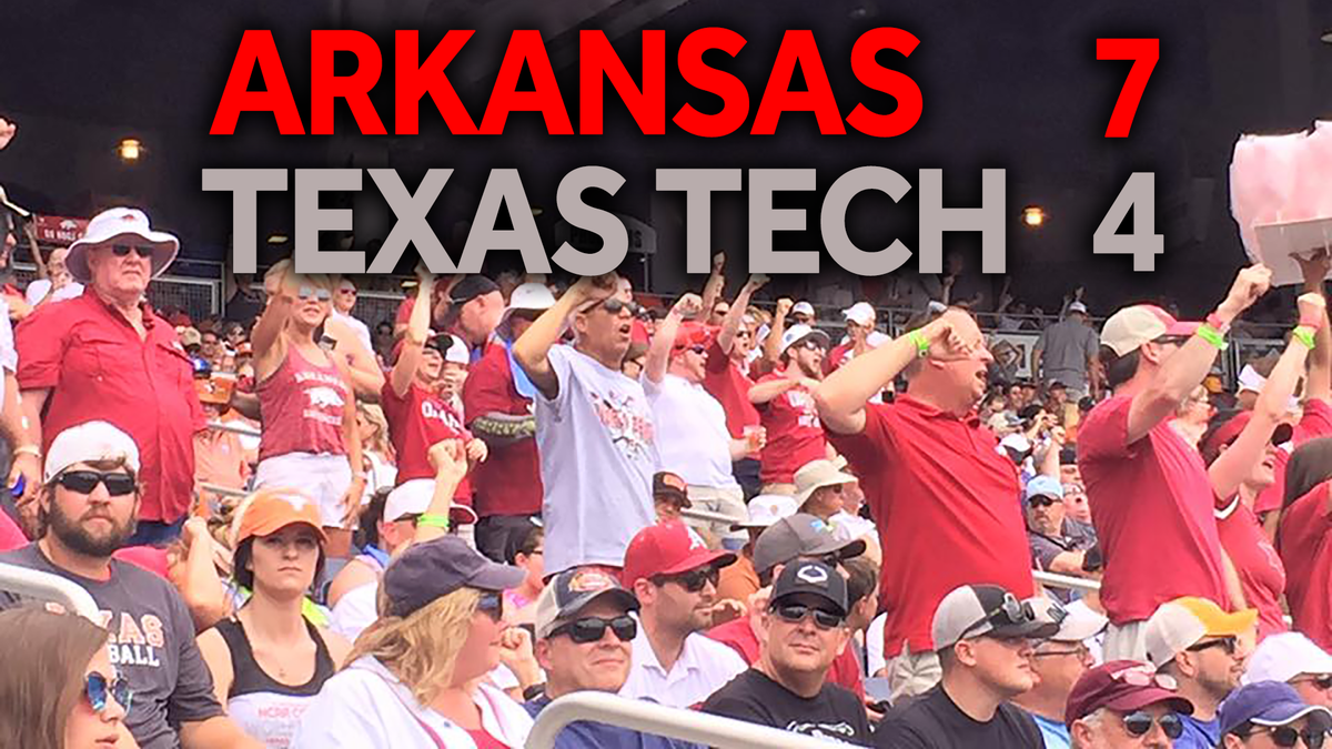 Arkansas defeats Texas Tech, rain delays Arkansas defeats Texas Tech, rain delays