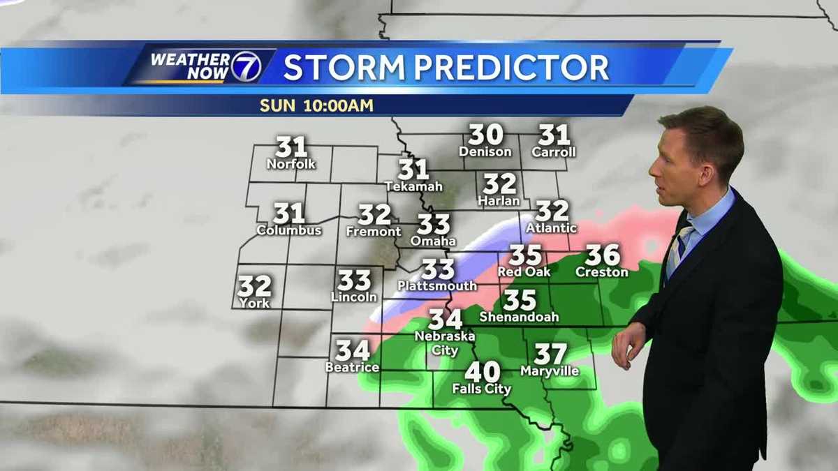 A light wintry mix south of Omaha Sunday morning