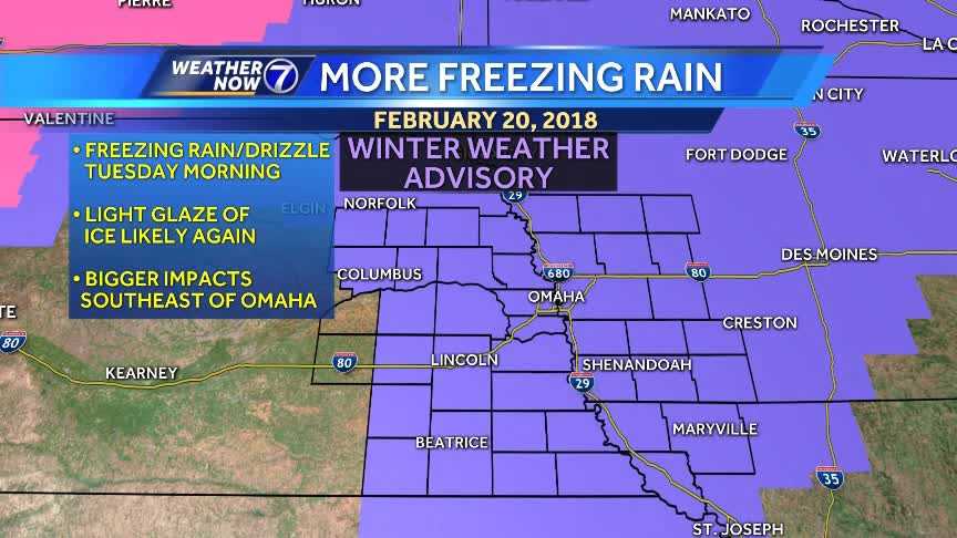 Cold, breezy, dry Monday afternoon, more ice possible late tonight