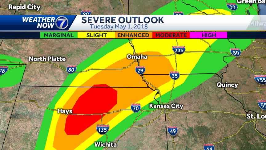 Severe weather forecast update for Tuesday afternoon and evening