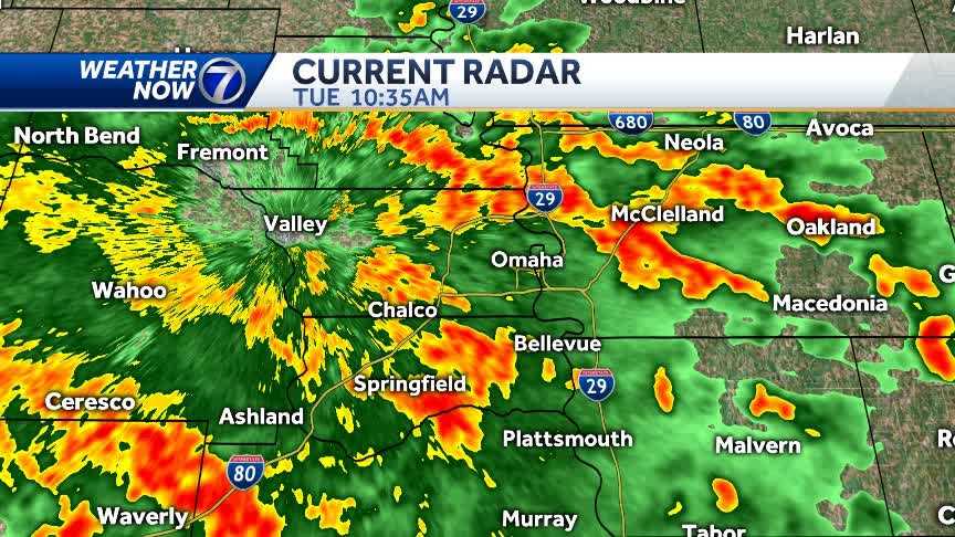 Rain moves south of Omaha Tuesday afternoon, more storms late tomorrow