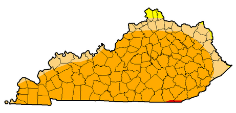 SEVERE drought for Louisville.... Part of Kentucky in an extreme drought