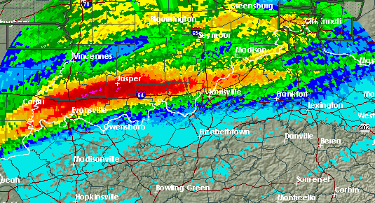 Up to 10" of rain overnight in southern Indiana