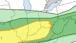 SLIGHT RISK for severe storms later today