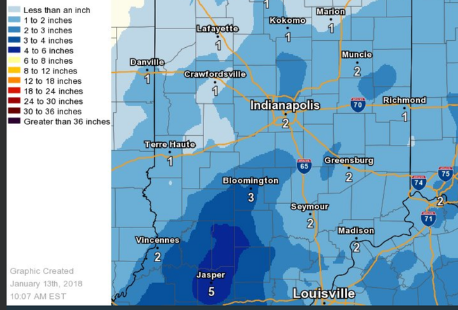 Snow totals from Friday's winter storm
