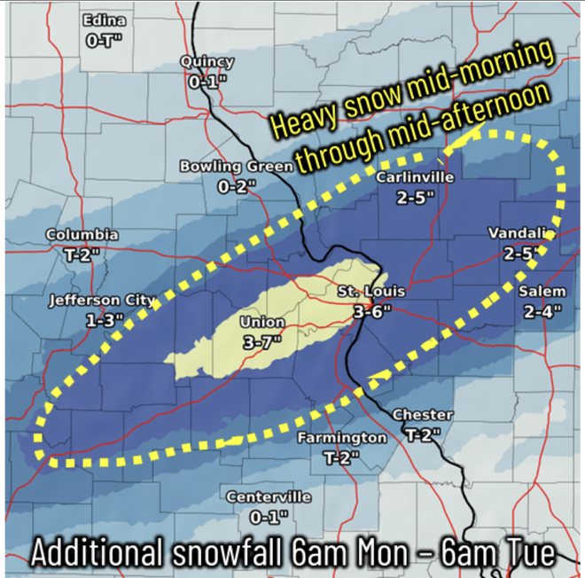 Snow Totals St Louis Today | semashow.com