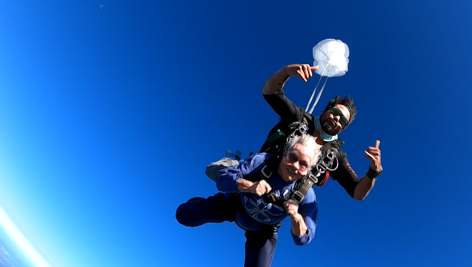 Woman celebrates upcoming 91st birthday with skydiving trip