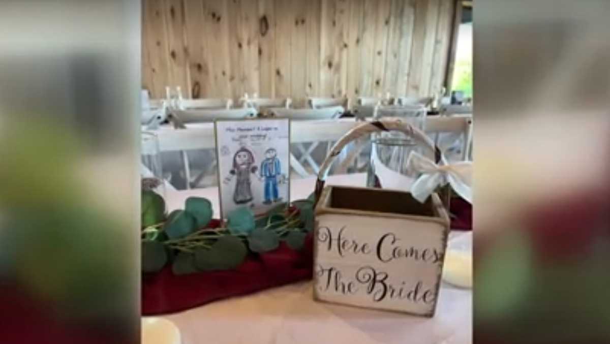 Elementary school teacher uses her students' artwork as her wedding ...