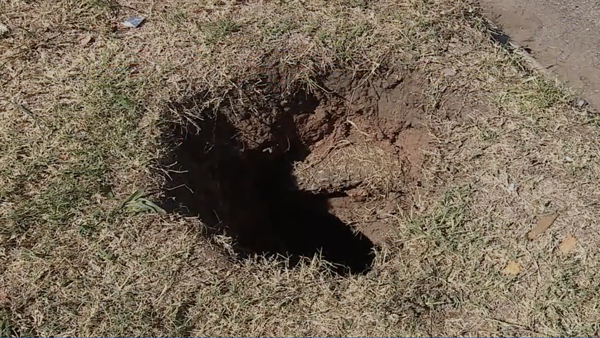 Oklahoma woman rescued after falling into construction hole