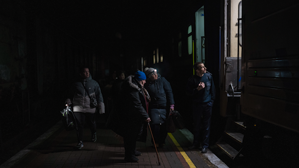 Civilians escape Kherson after Russian strikes on freed city