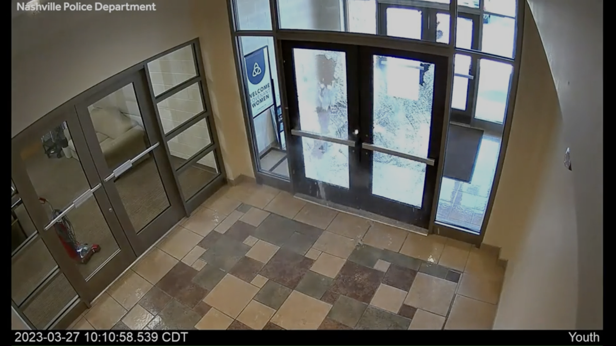 Surveillance video shows Nashville shooter going through school Surveillance video shows Nashville shooter going through school