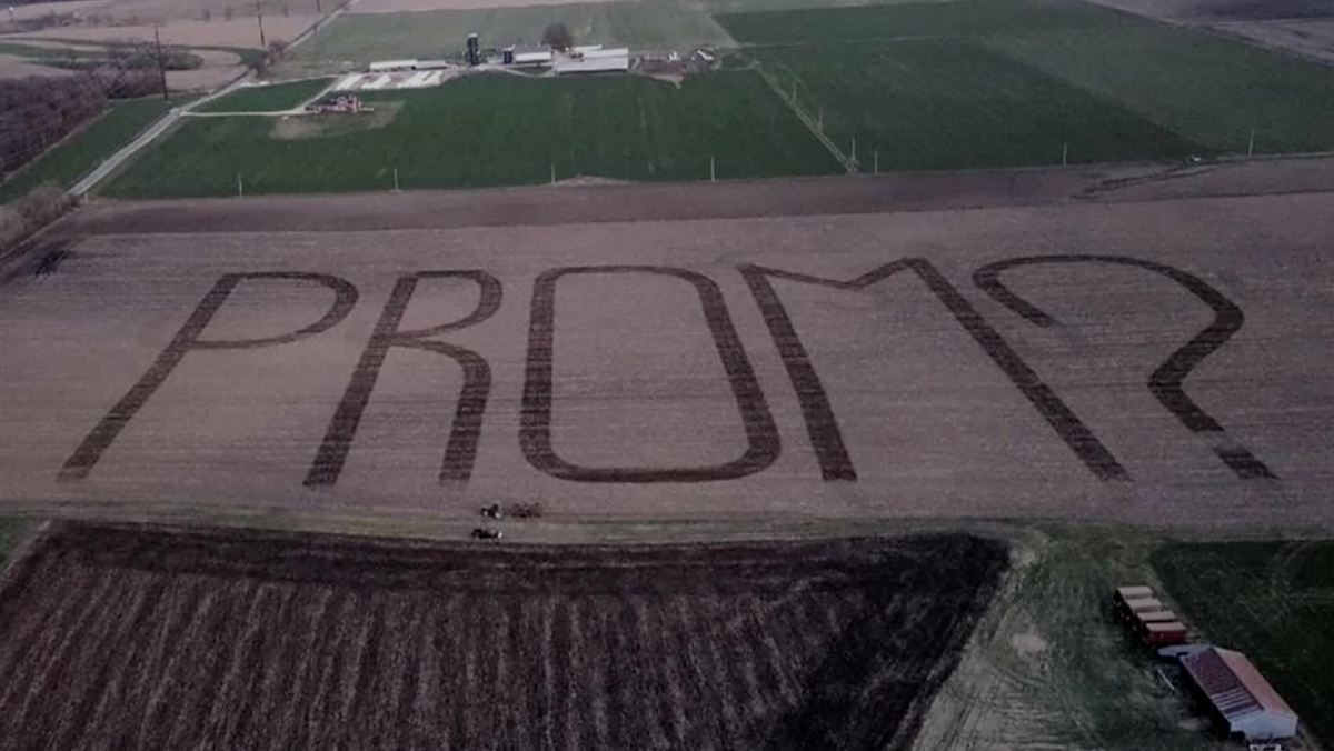 Teen gets creative with farm field prom proposal