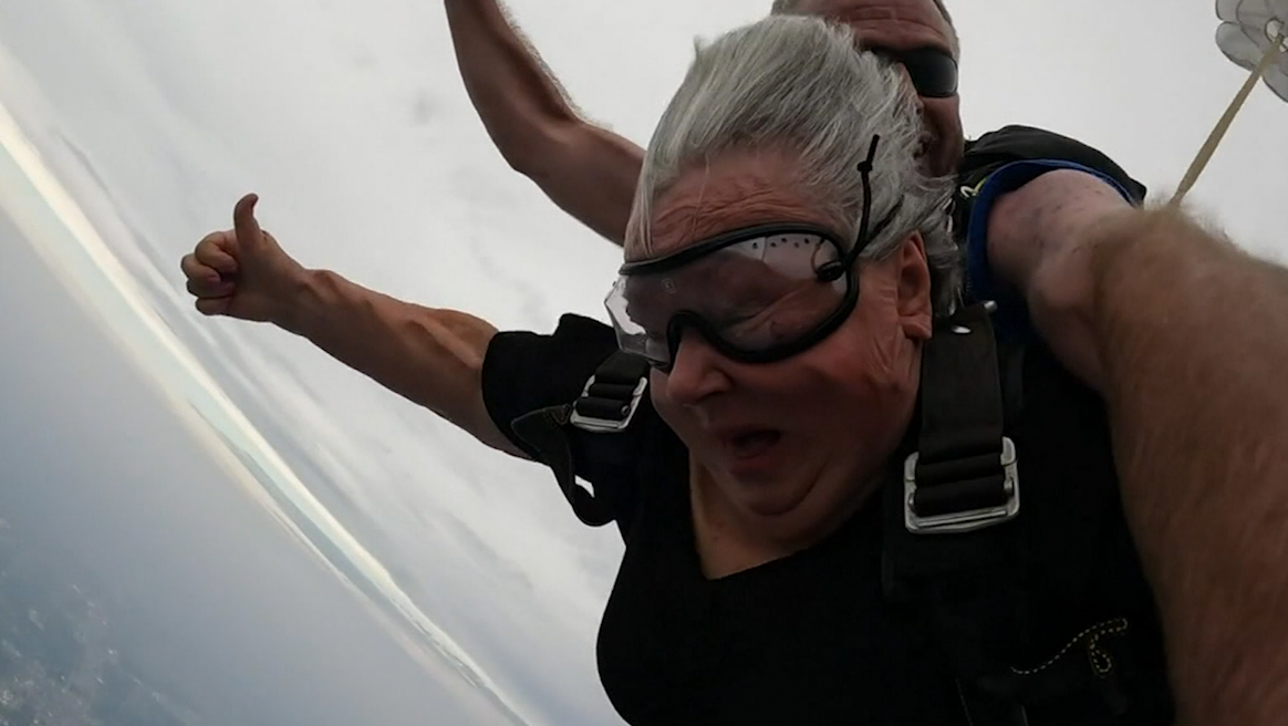 WATCH: Meet the grandmother who may be the oldest person to skydive in her state
