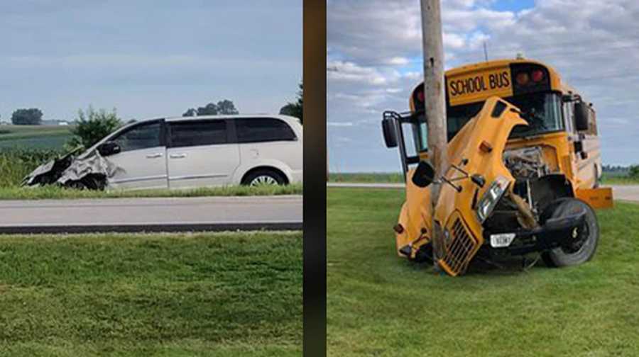 Iowa school bus crash sends student, 2 drivers to the hospital