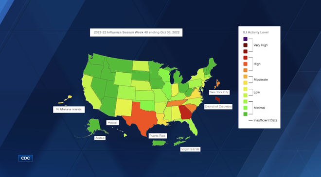 Flu season is underway and Georgia leads nation with highest cases of ...