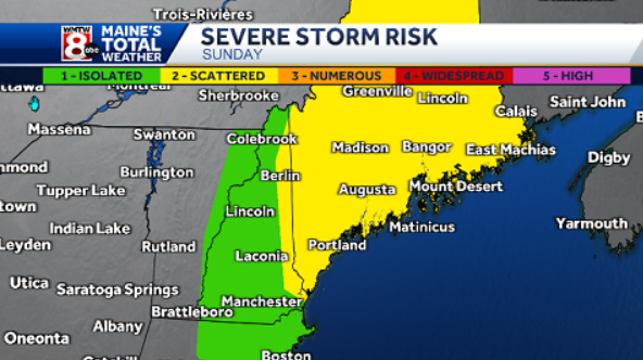 Severe storms with large hail hit Maine