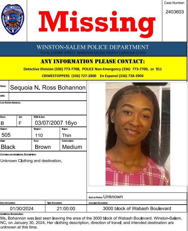 North Carolina: Winston-Salem missing teen found