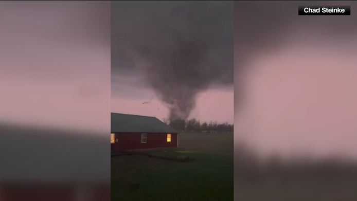 WATCH: Ohio man captures wild video of rare horizontal tornadoes
