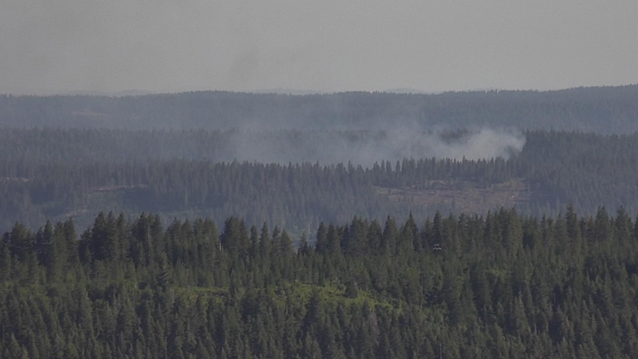 Motorhome fire extends to half acre grass in Nevada County