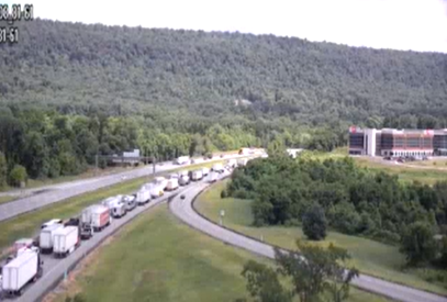 Traffic backed up for miles due to debris on Interstate 81 in Dauphin ...