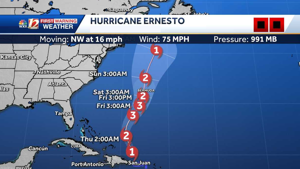 Hurricane Ernesto: Forecast updates, track