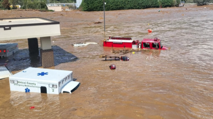 Helene: Four dozen saved from roof of hospital near NC-TN border