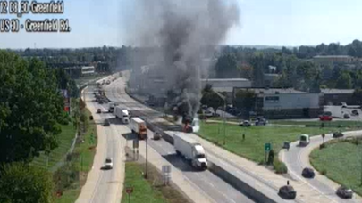 PHOTOS: SUV bursts into flames on Route 30 in Lancaster County, Pa.