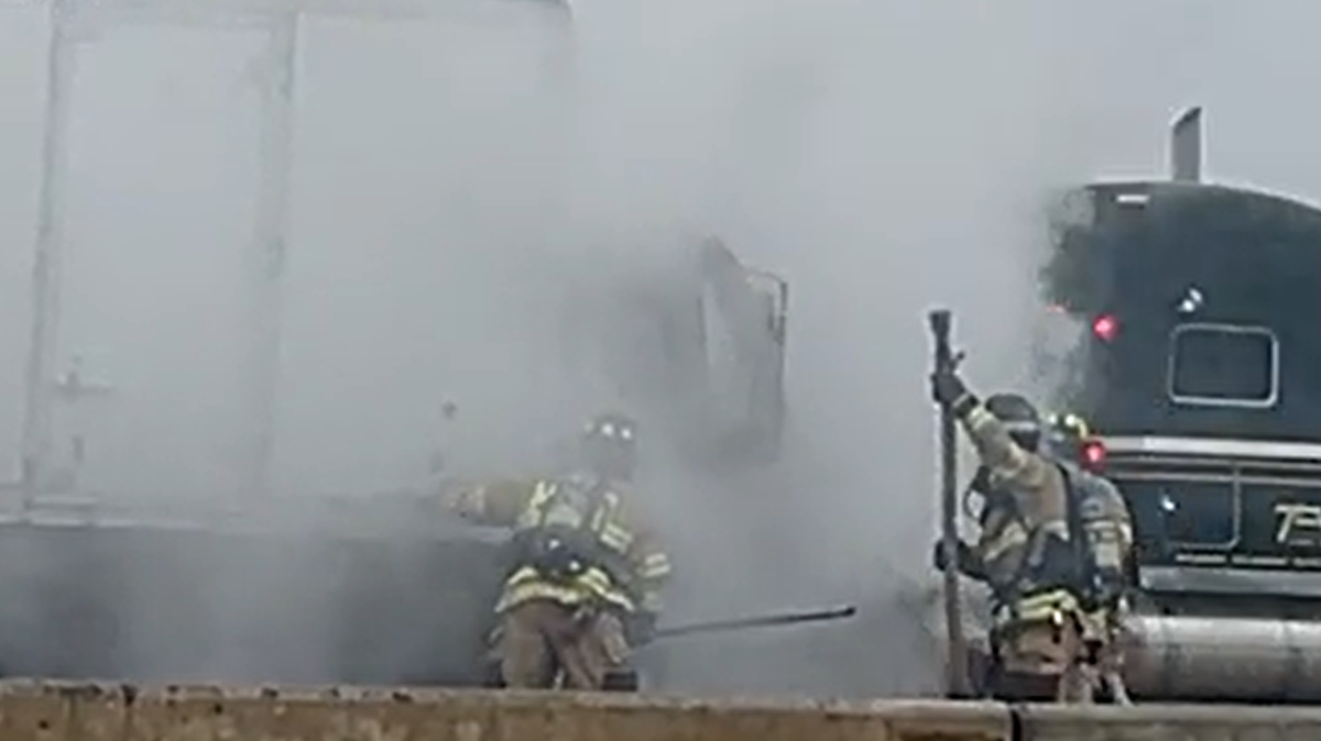 Box truck bursts into flames at Route 283/Route 30 interchange in ...