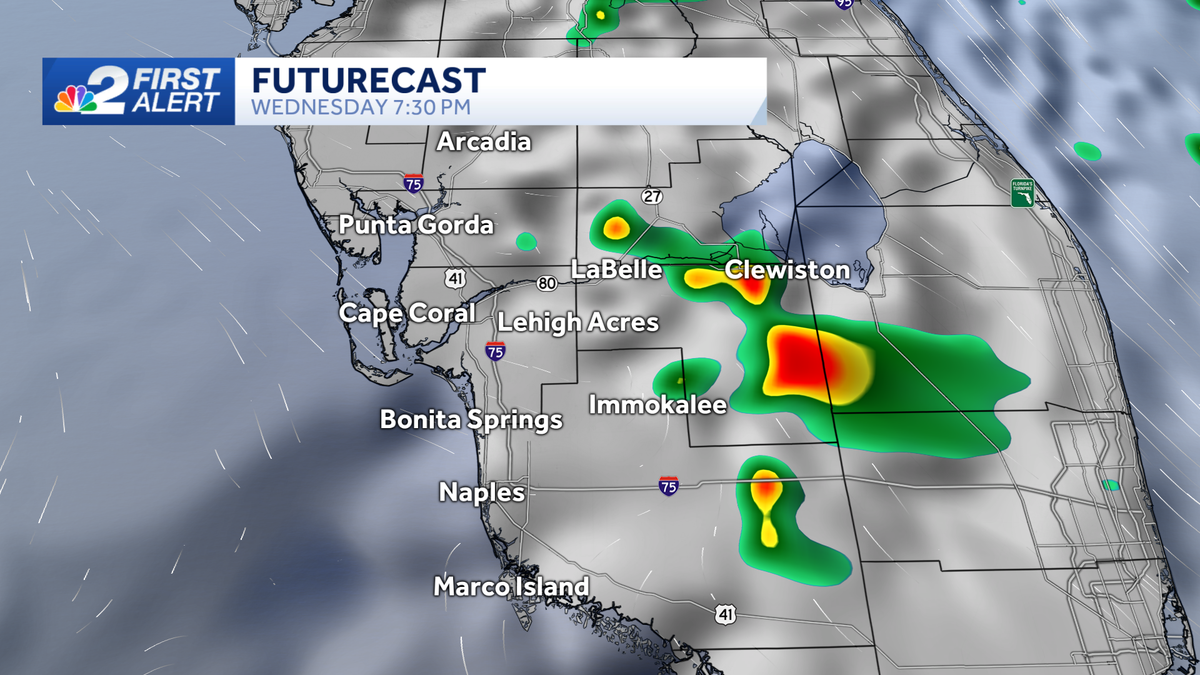 Best chance for rain staying inland Wednesday