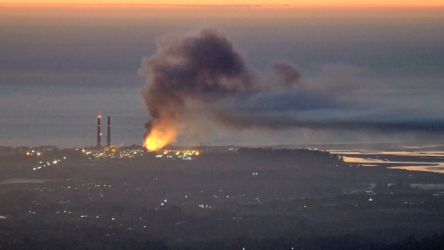 California battery plant fire: Moss Landing fire video