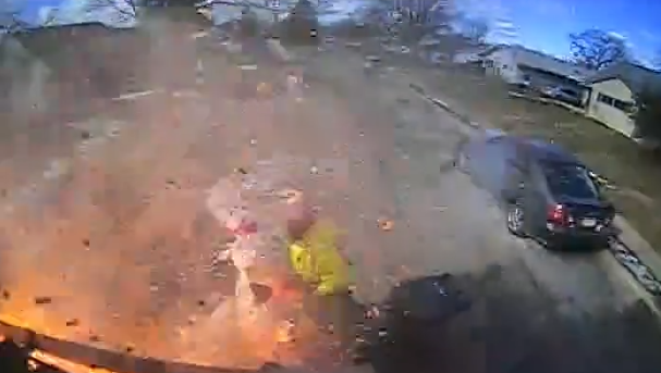 VIDEO: Garbage truck explosion in Ohio caught on camera