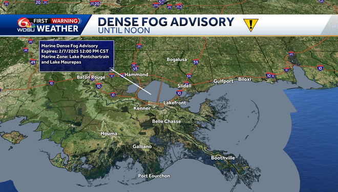 Dense Fog Advisory remains for bodies of water, clearing later