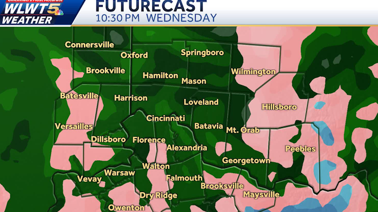 Hour by Hour: Rain switches to snow Wednesday into Thursday