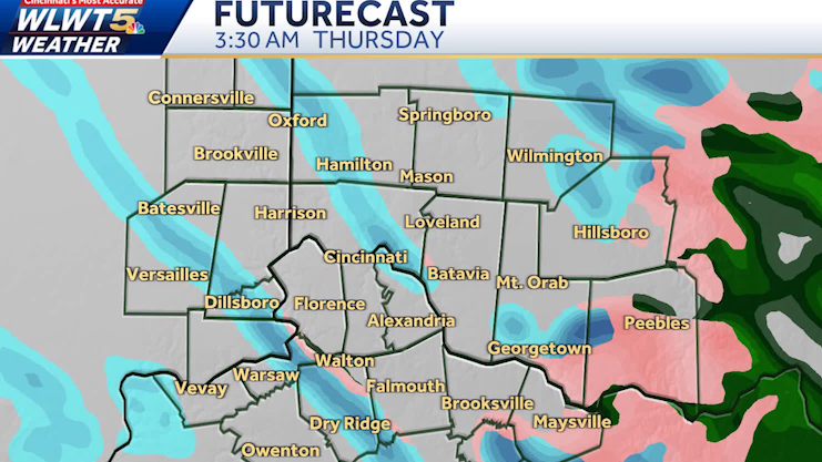 Hour by Hour: Rain switches to snow Wednesday into Thursday