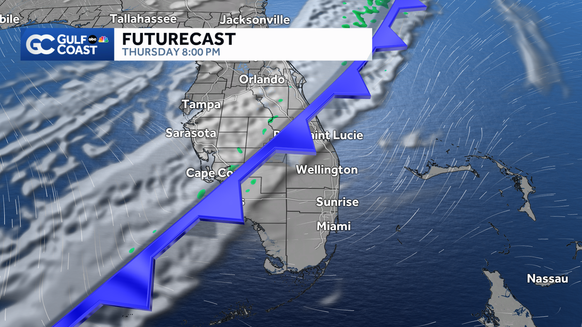 Cold front moving in on the first day of spring Thursday